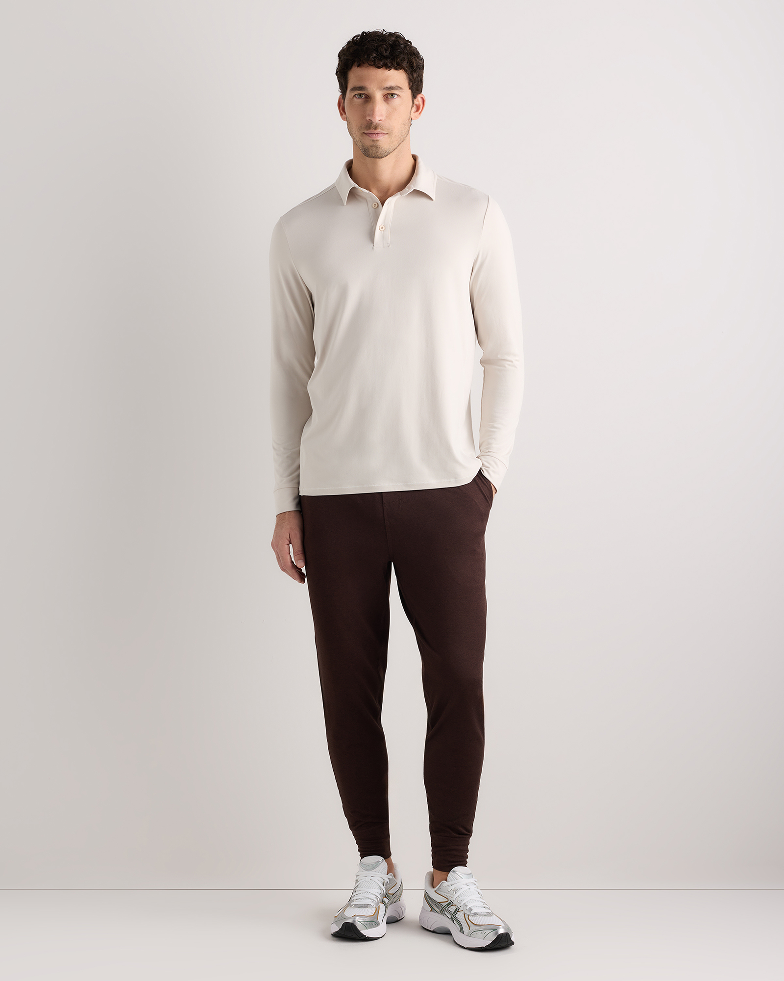 QUINCE men's flowknit breeze performance long sleeve polo